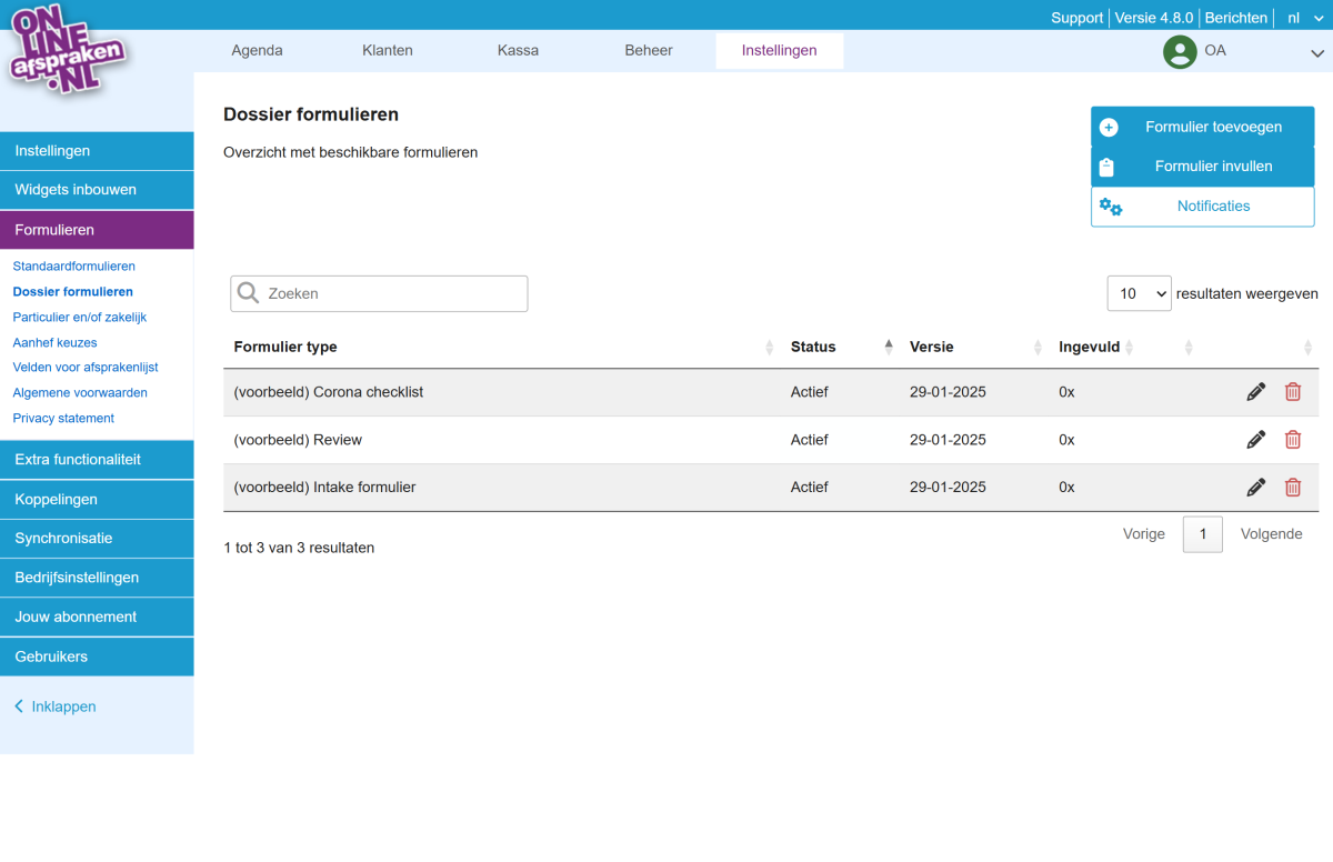 Dossier formulieren | Onlineafspraken.nl